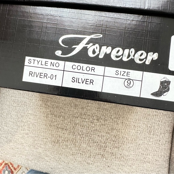 Forever 21 | Shoes | Forever Cowgirl Western Ankle Boots Silver ...